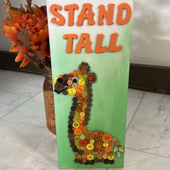 Hand Crafted | Art | Handmade Giraffe Button Art | Poshmark